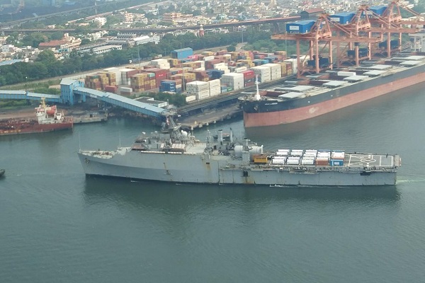 INS Ships reach india carrying med equipments from singapore, brunei ...